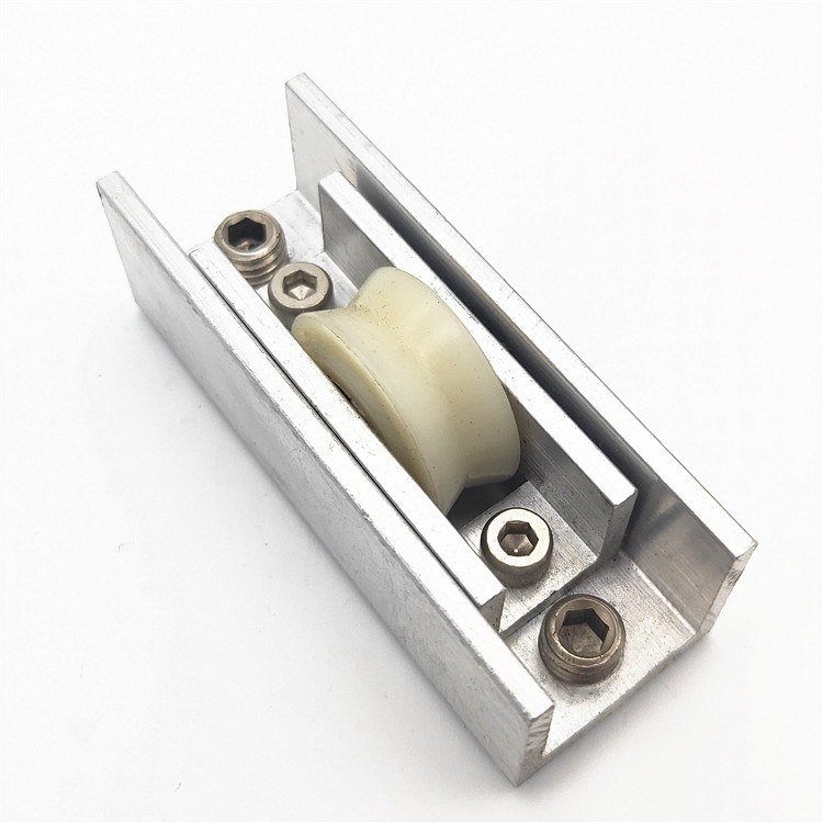 white V groove sliding wheels with two aluminum covers