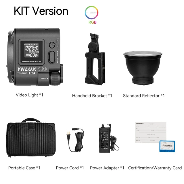 YONGNUO YNLUX100 RGB Full Color 120W Handheld Bi-Color Video Light ...