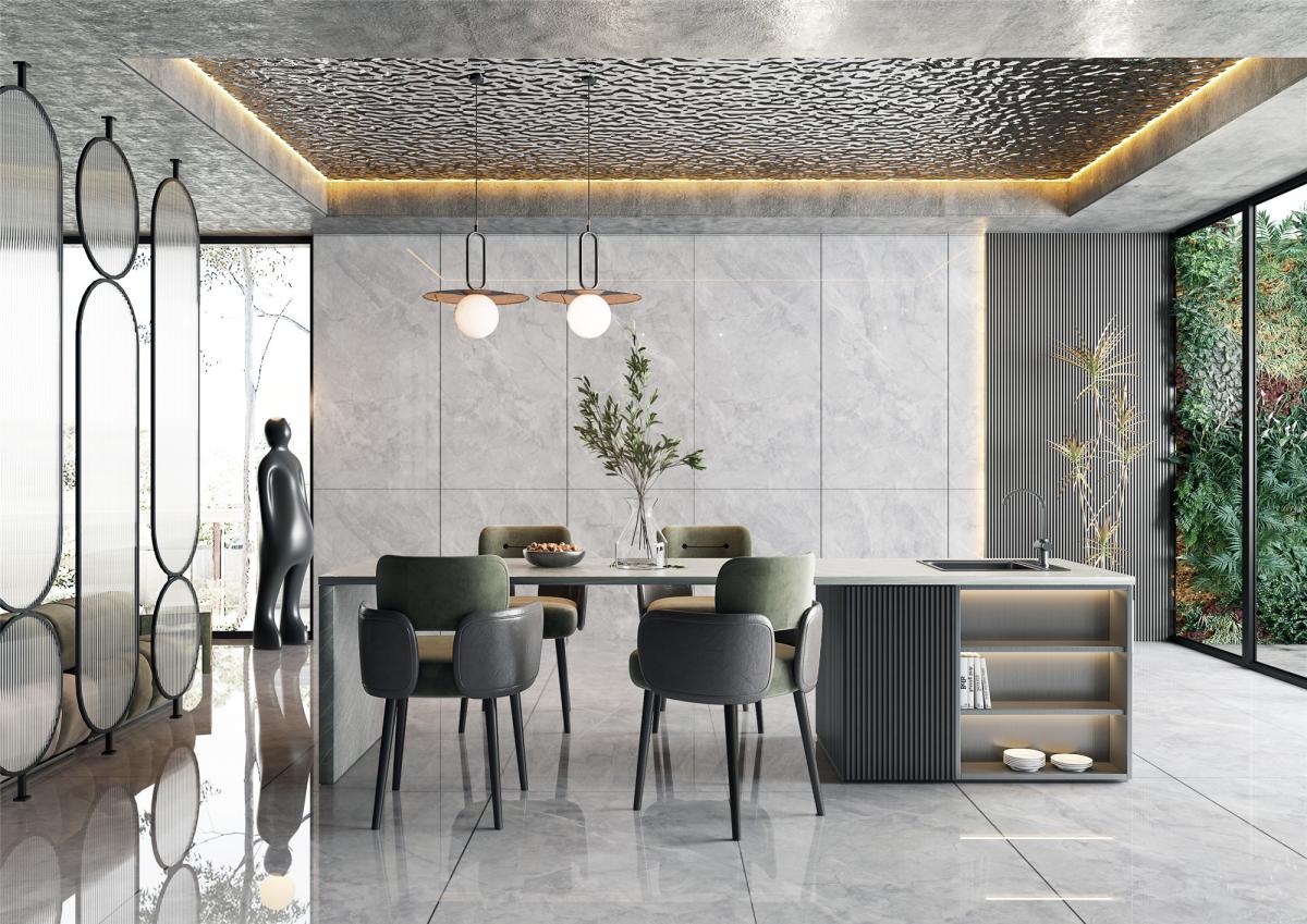 DiTuo Porcelain big Slab Marble tiles Manufacturer Living room flooring use