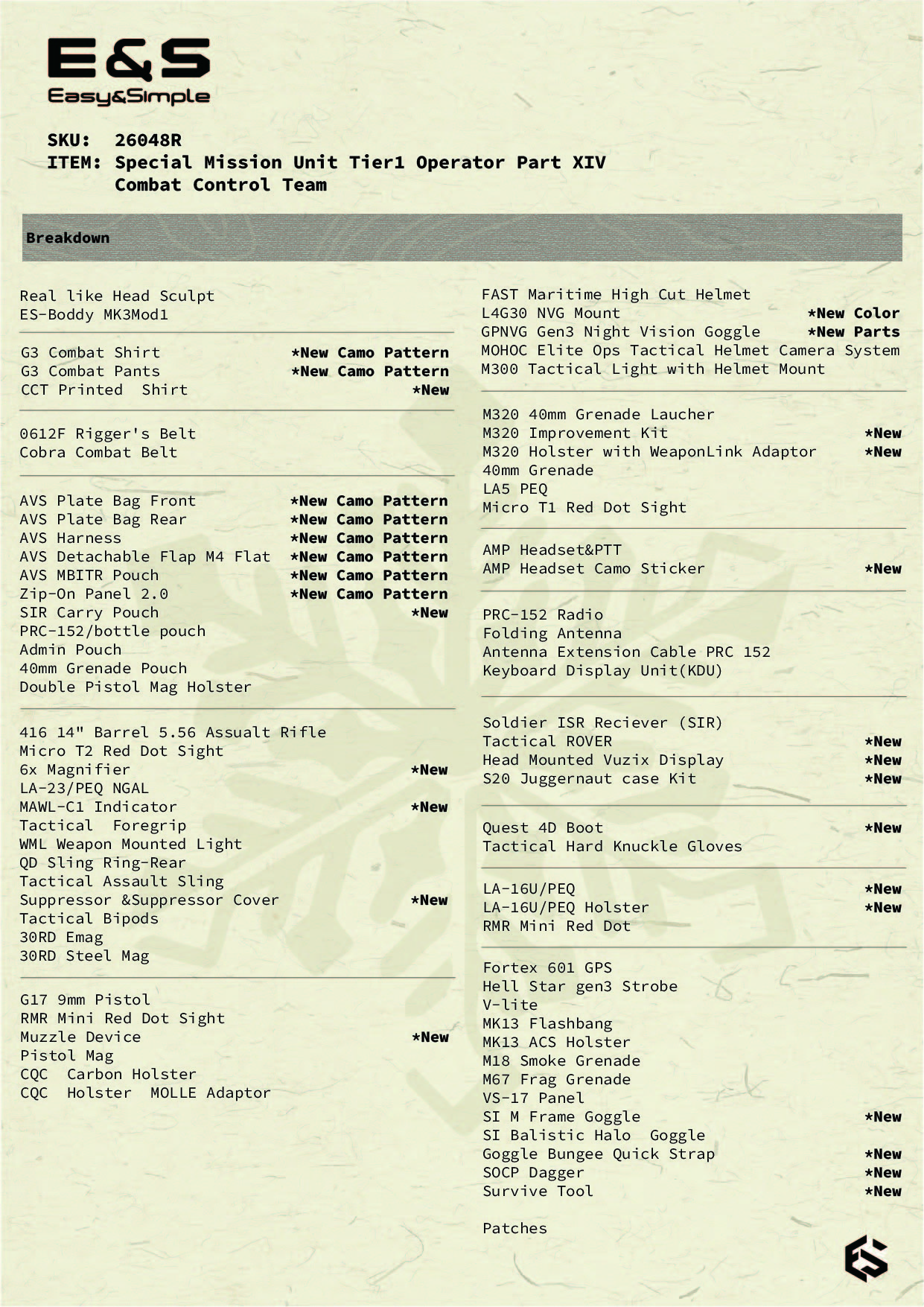 Easy&Simple 26048R SMU Tier1 Operator Part XIV Combat Control Team