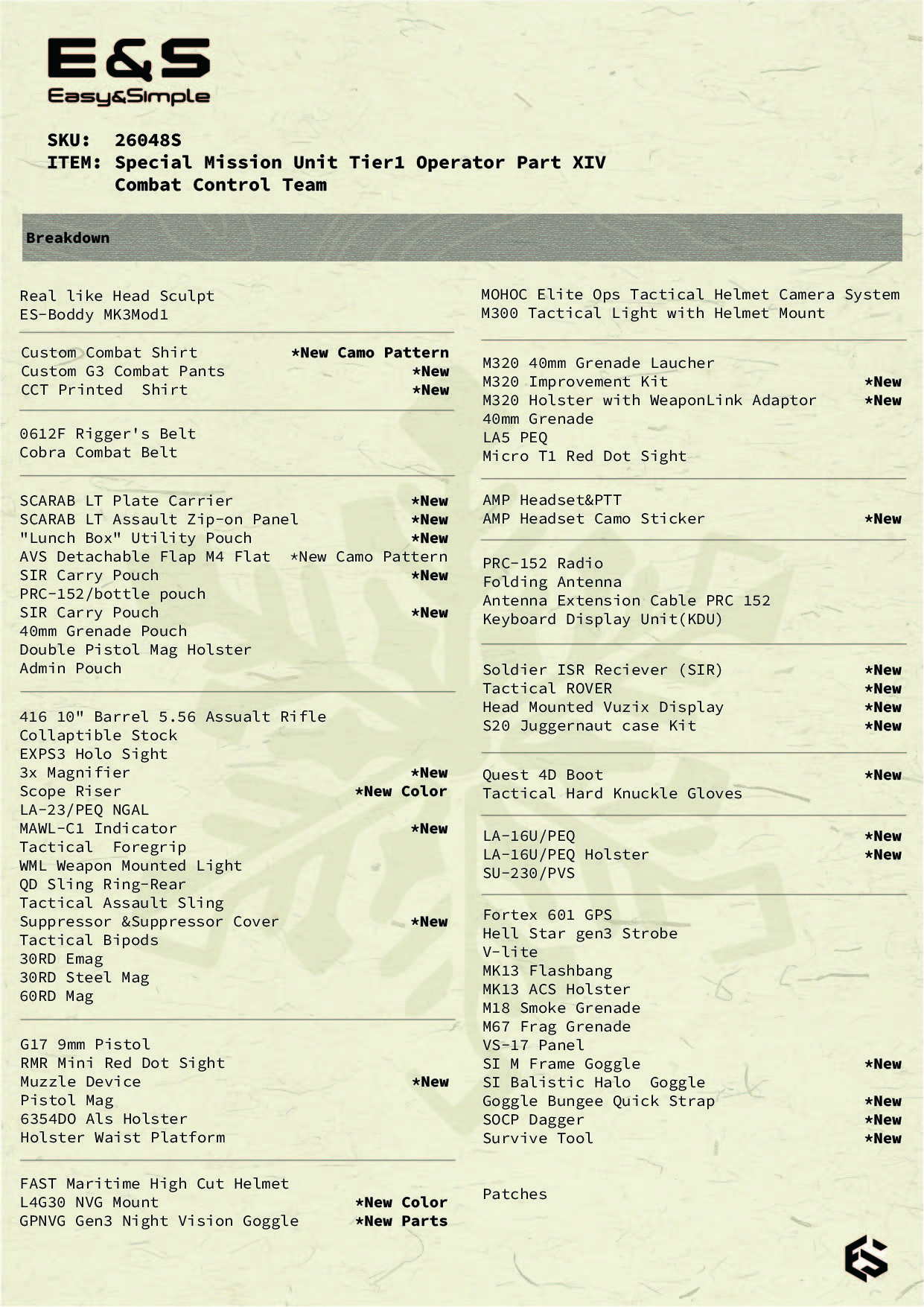 Easy&Simple 26048S SMU Tier1 Operator Part XIV Combat Control Team Easy ...