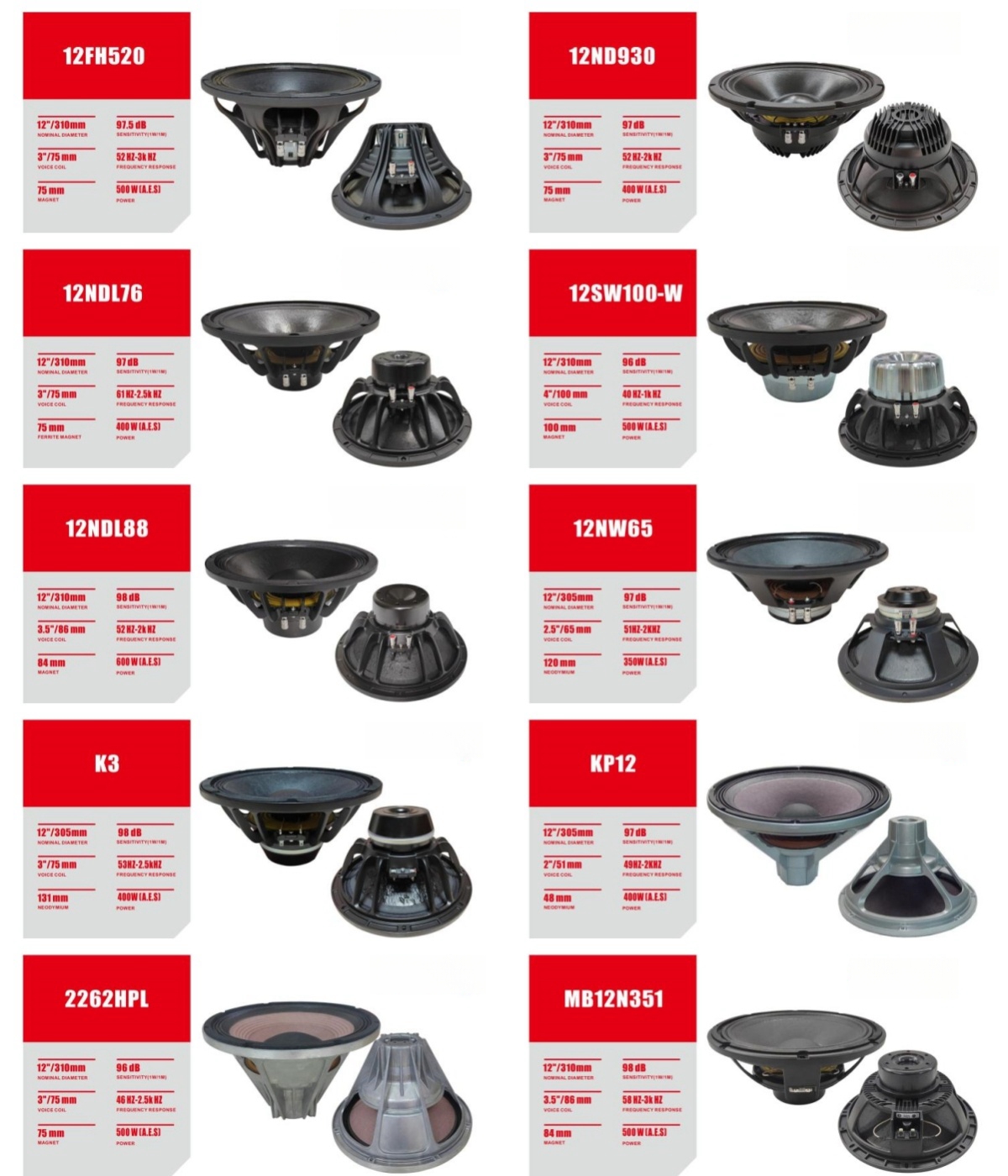 Loose speaker 12 inch neodymium