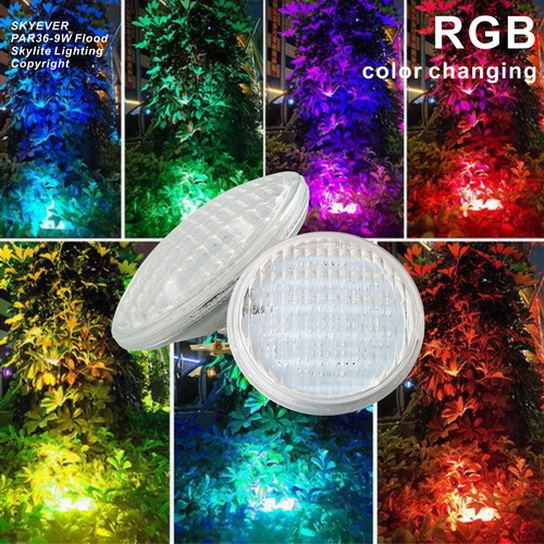 Glass LED PAR36 reflector lamp bulb, low voltage input, waterproof and ...