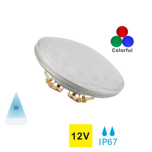 Glass LED PAR36 reflector lamp bulb, low voltage input, waterproof and ...