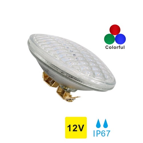 Glass LED PAR36 reflector lamp bulb, low voltage input, waterproof and ...