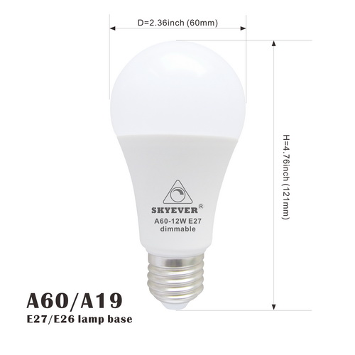 Dimmable GLS LED light bulb A60(A19)/A70(A23) with E26/E27 lamp cap, 10 ...