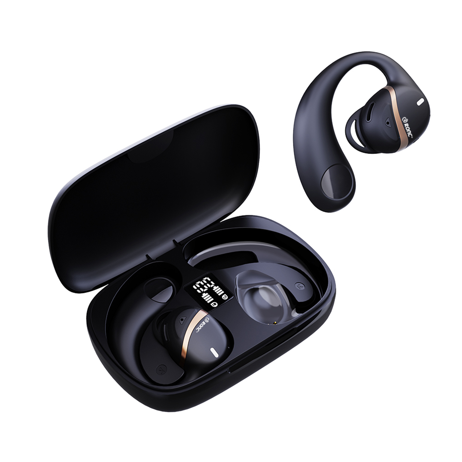 Open Wireless Sport Earbuds Ear Hook Waterproof Headset with Microphone ...