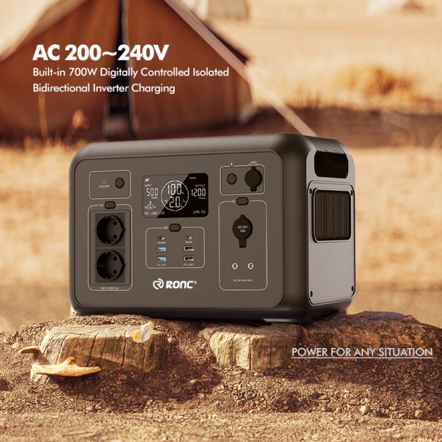 AC 1200W OUTPUT Outdoor Portable Power Station 315000mAh /3.2V Start Car Charging+Solar Panel ...