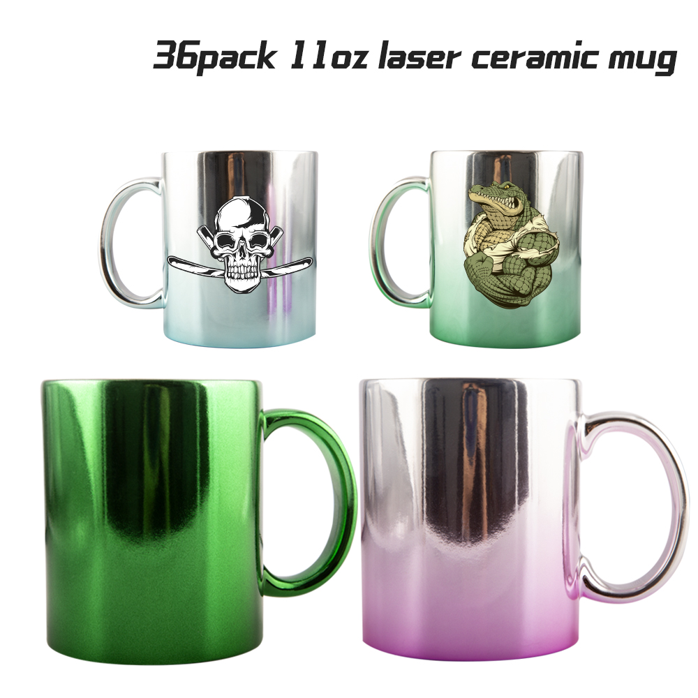 36pack 11oz Ceramic Lazer Sublimation Mug with Handle Mix Color