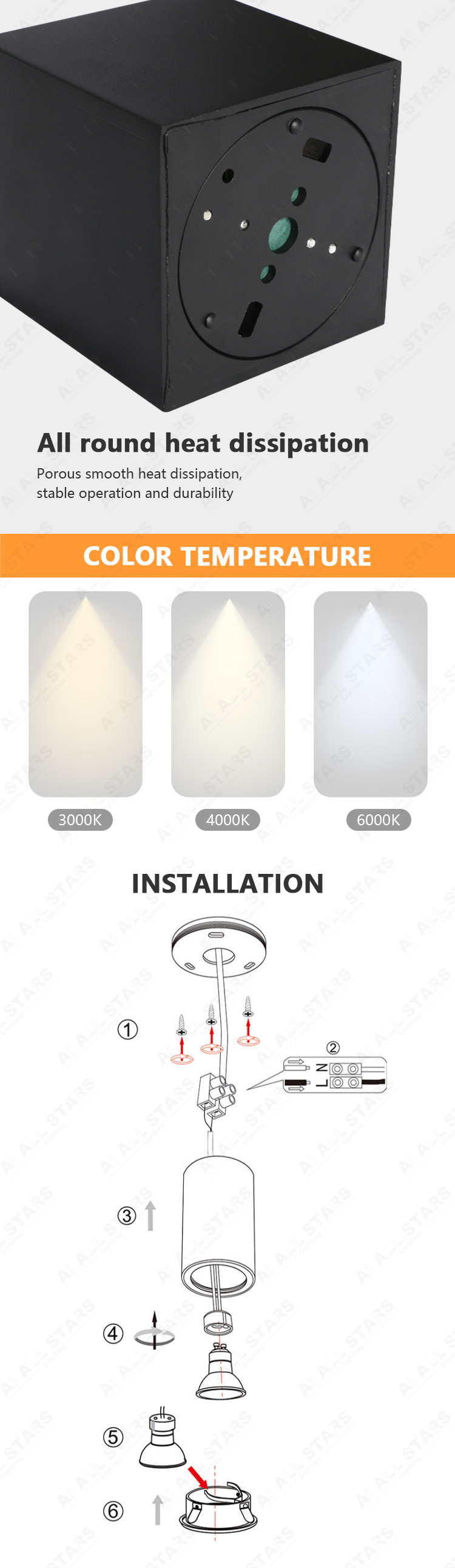 Adjustable Downlight GU10 Fixture,LED Down Light Fixture Housing
