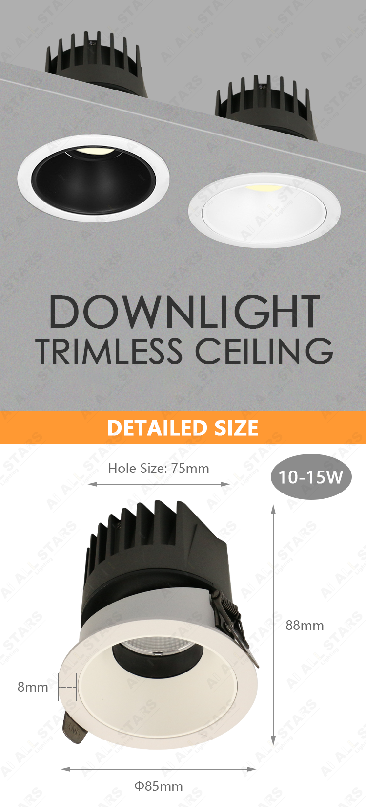 Hot Sales Cob Recessed Ceiling Led Down light 3w 5w 7w 12w 15w Led ...