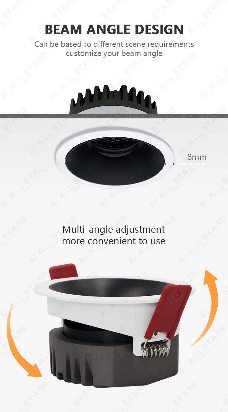 Hot Sales Cob Recessed Ceiling Led Down light 3w 5w 7w 12w 15w Led Spotlight Anti Glare Led ...