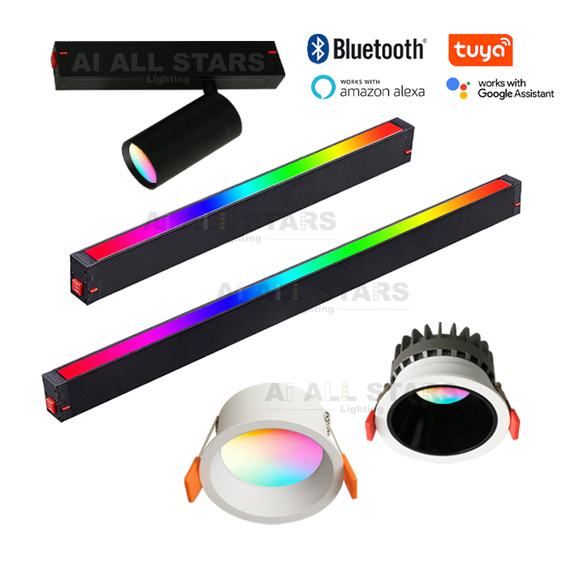 RGB Downlights Smart Home Lights Tuya Voice App Alexa Remote Control ...