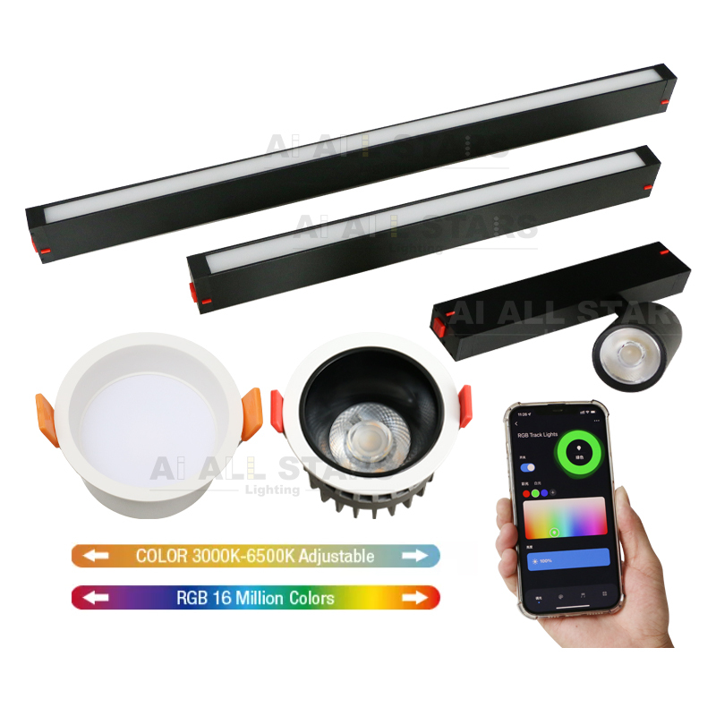 RGB Downlights Smart Home Lights Tuya Voice App Alexa Remote Control ...