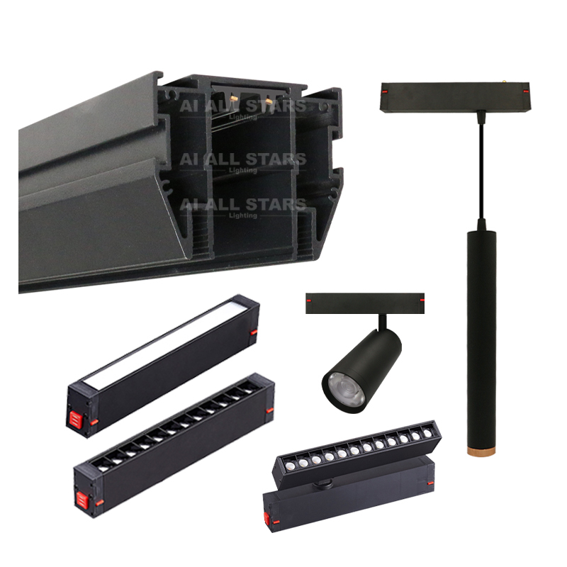 DC220V Ceiling Led Magnetic Track Light Aluminum Profile Magnetic Track ...