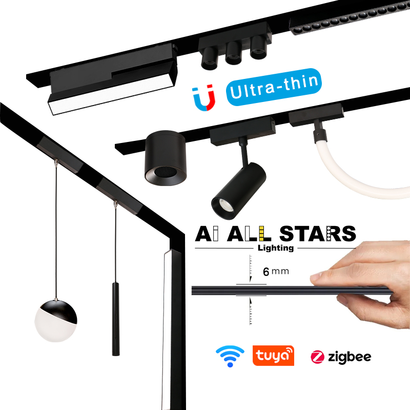 Tuya Wifi APP Control Smart System Ultra Slim Magnet Track Recessed ...