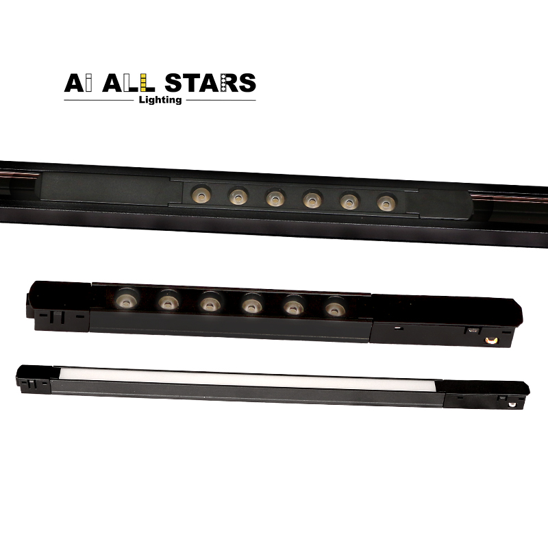 Black White 48v Mini Magnetic Track Light Linear Cob Spotlight Rail ...