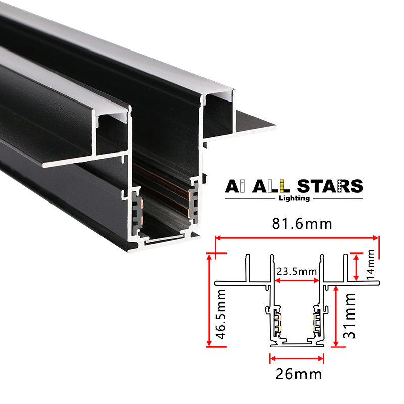 DC48V Linear Spotlight Ceiling Surface Recessed Hanging Magnet Track ...