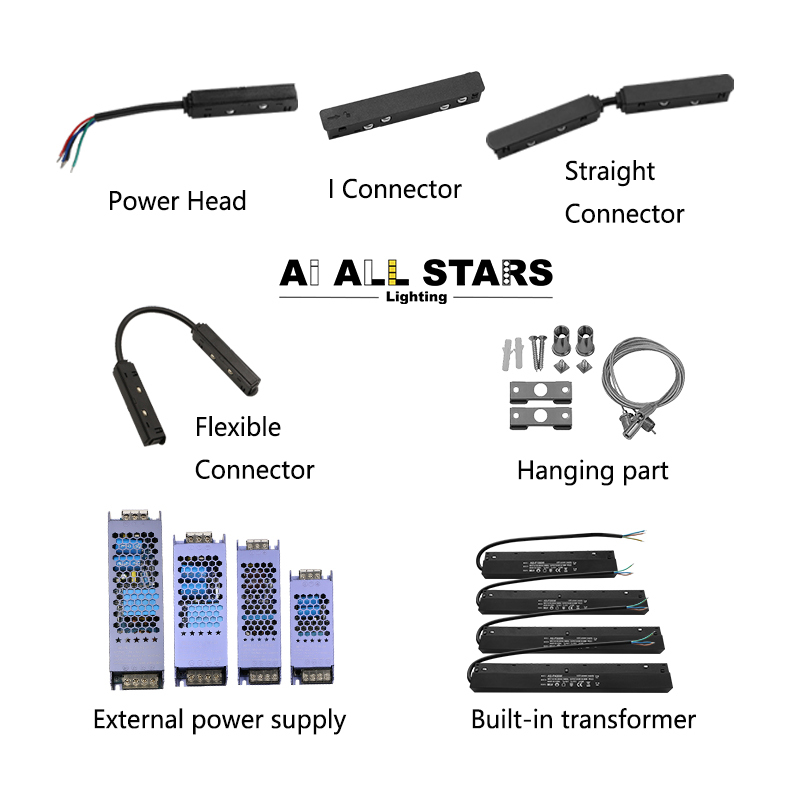 DC48V Linear Spotlight Ceiling Surface Recessed Hanging Magnet Track ...