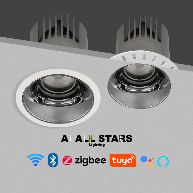 Tuya Smart Downlight Wireless Zigbee Ceiling Spotlight RGBCW LED Spot ...