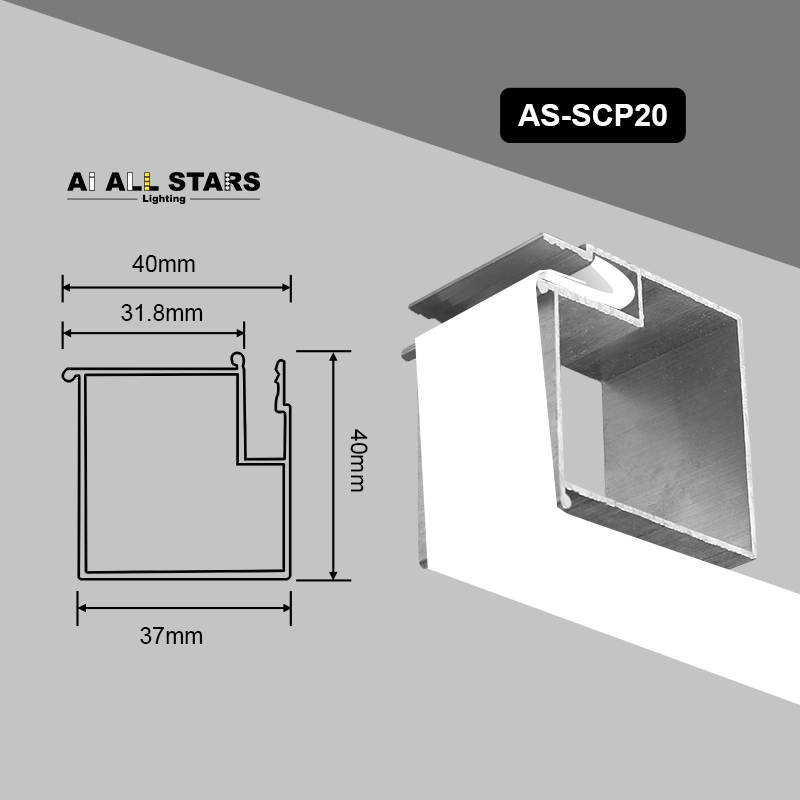 6063 6061 Custom Decorative Stretch ceilings H shaped Irregular Construction Frame Aluminum ...