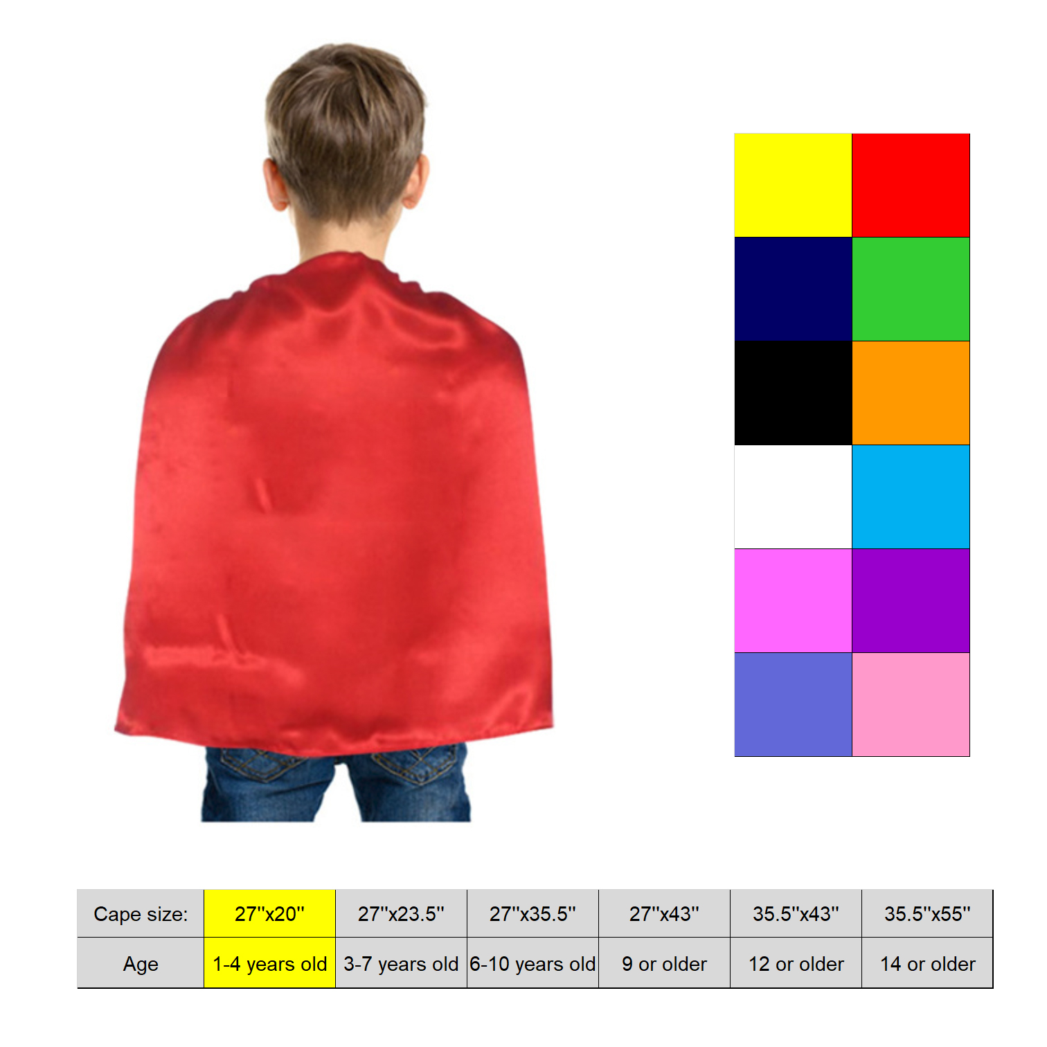 Cosplay Kids Superhero Cape (27" x 20"),Cape