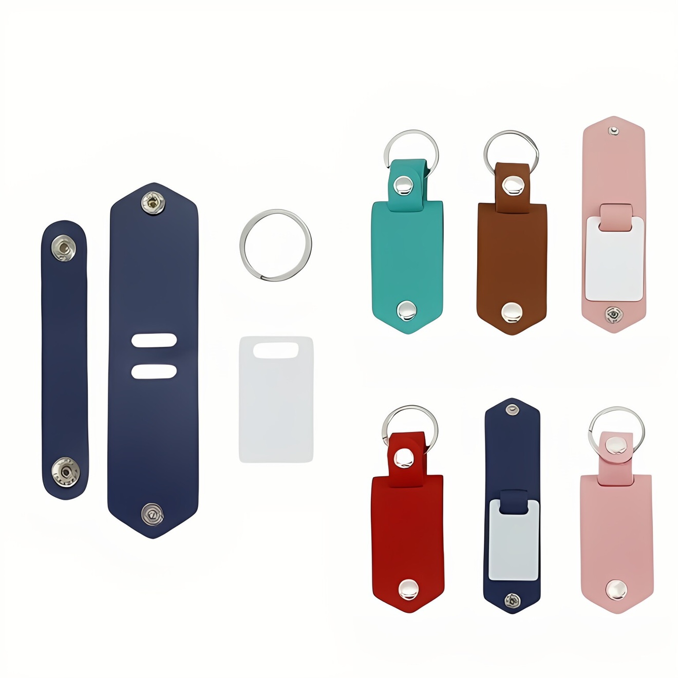 PU Leather Keychain W/ Aluminum Insert,Keychains