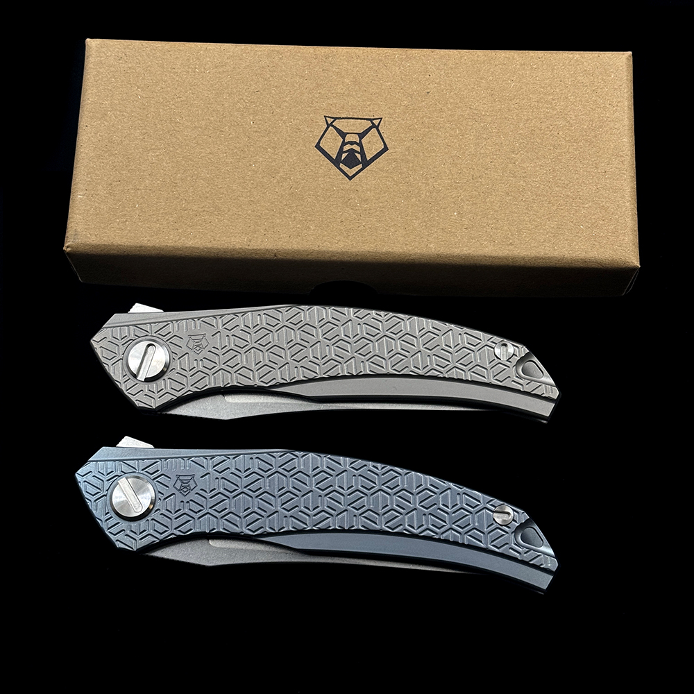 Shirogorov Quantum Cromax PM Blade Titanium Alloy Handle Folding Knife ...