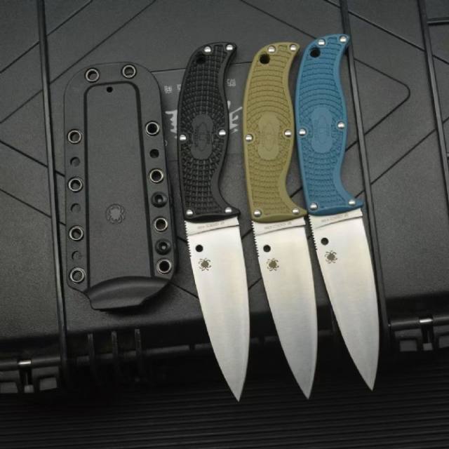 FB31 Enuff 2 Fixed Blade Knife 3.93" K390 Leaf Shaped Plain Blade, Blue ...