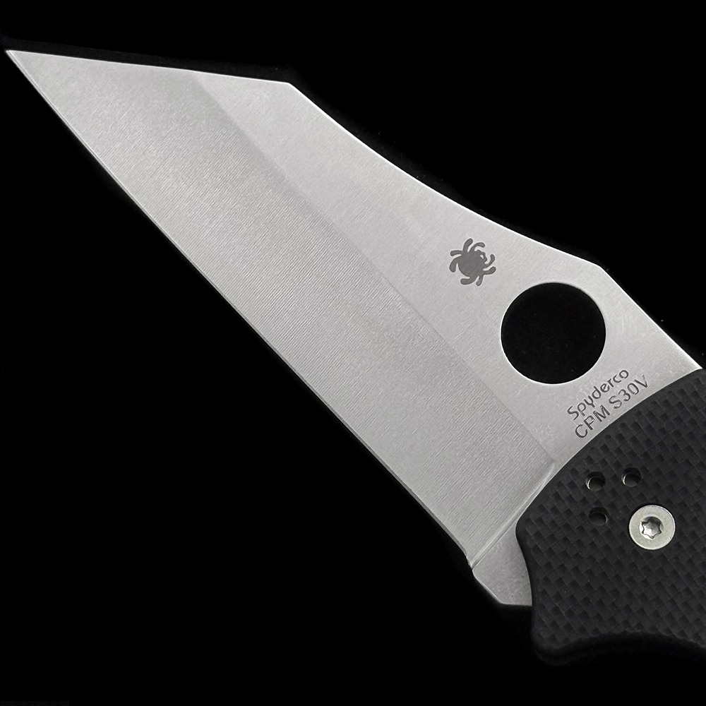 C253GP YoJumbo Folding Knife 4" S30V Satin Plain Blade, Coarse Black ...