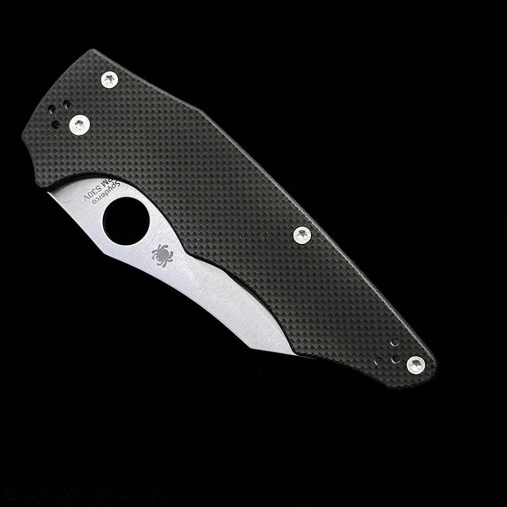 C253GP YoJumbo Folding Knife 4" S30V Satin Plain Blade, Coarse Black ...