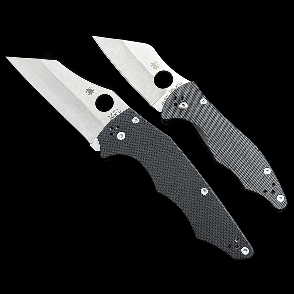 C253GP YoJumbo Folding Knife 4" S30V Satin Plain Blade, Coarse Black ...