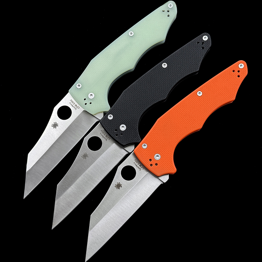 C253GP YoJumbo Folding Knife 4" S30V Satin Plain Blade, Coarse Black ...