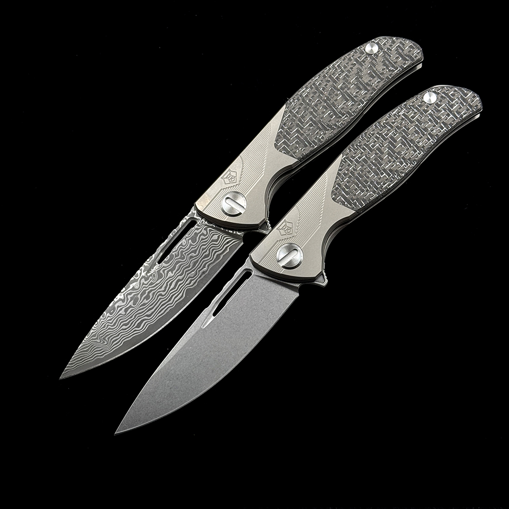 Shirogorov F3 Ball Bearing Titanium Carbon Fiber Handle Knife