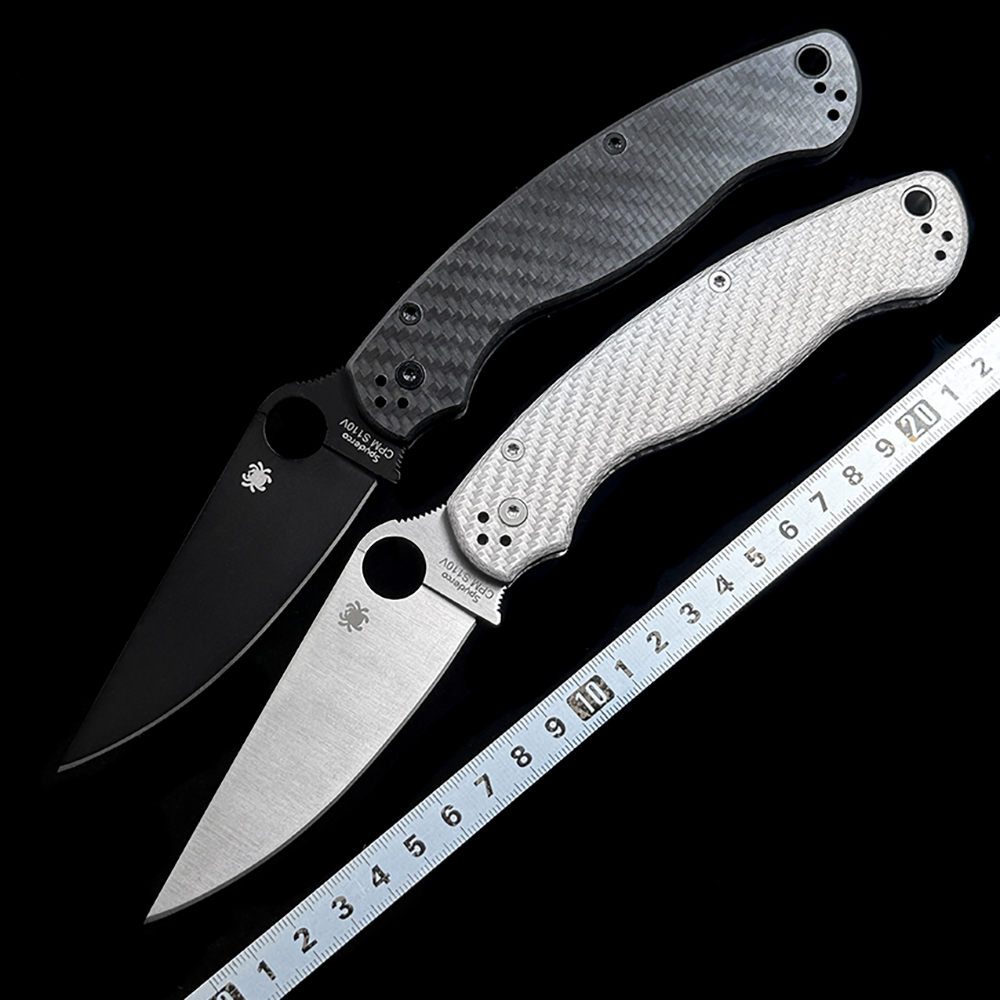 C36 Military 2 Bearings Compression Lock CF Handle S110V Folding Knife