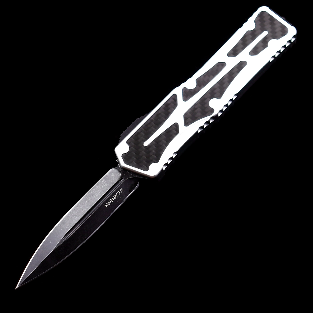 Heretic Knives Giant OTF AUTO 3.35" D2 Stonewashed Blade, Aviation ...