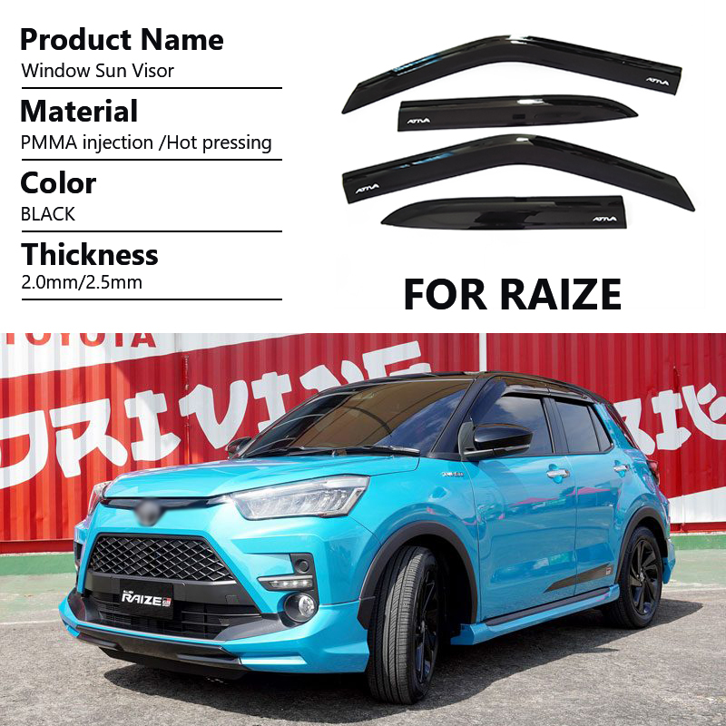 Window Visor for Toyota Raize Rocky Ativa Rain Guard Wind Deflector ...