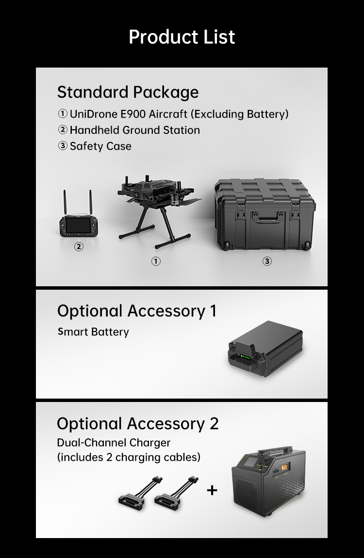 Reebot Robotics UniDrone E900 Enterprise Drone Platform 2.1kg Payload 55-min Flight Time 35KM ...