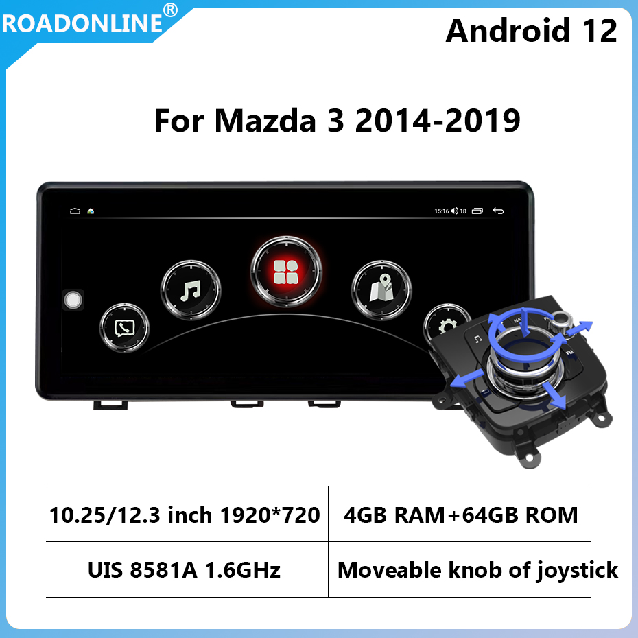 Mazda 3 moveable knob of joystick Car radio Multimedia Player 10.25 ...