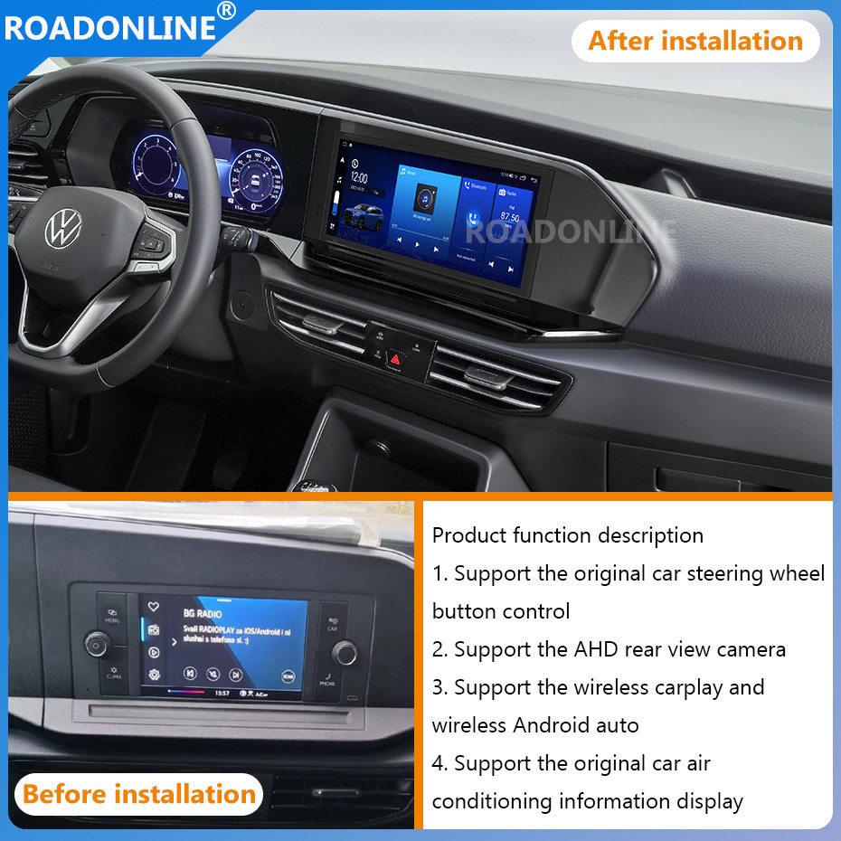 Android audio For VW Volkswagen caddy 2021-2024 Car radio Multimedia ...