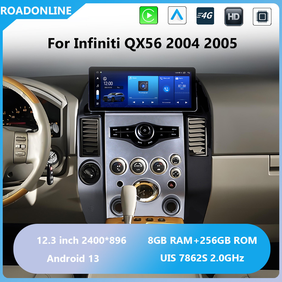 Android audio For Infiniti QX56 2004 2005 Car radio Multimedia Player 12.3''screen Android 13 ...