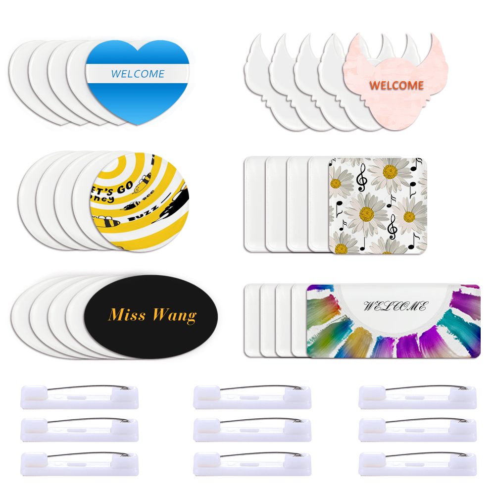 Customized Different Shape Blank Sublimation Acrylic Badge
