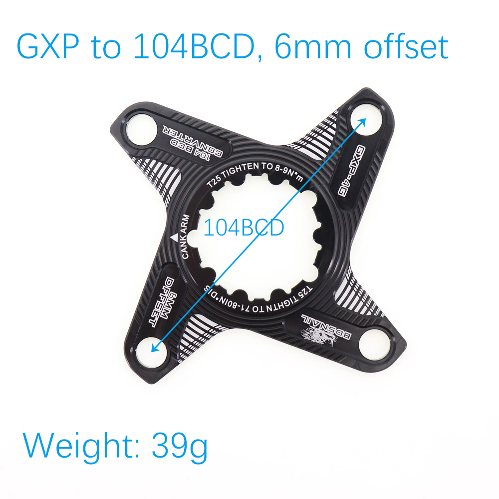 Snail Chainring adapter spider converter for sram GXP to 104 BCD X9 XX1 ...