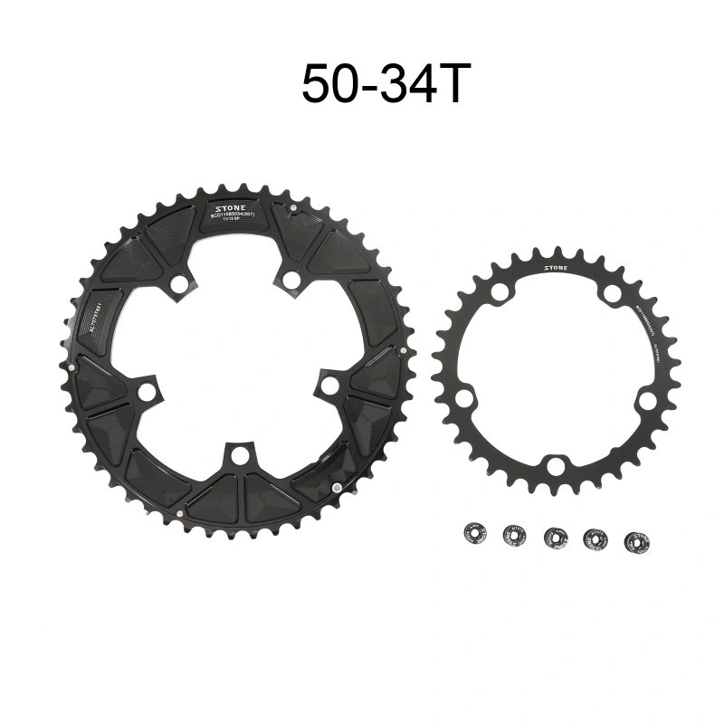 Stone 110bcd Round Double Chainring for Shimano 12S 5 Bolts Crank 12 ...