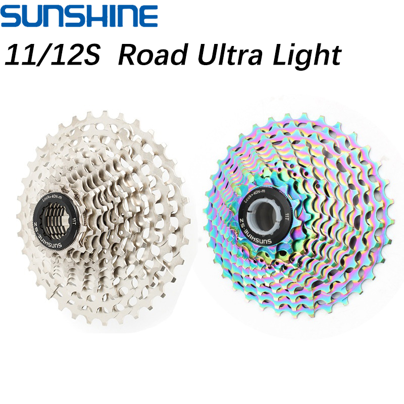 SUNSHINE-SZ HG Road Bike Cassette 11/12 Speed Hollow Ultralight Steel Freewheel Compatible with ...