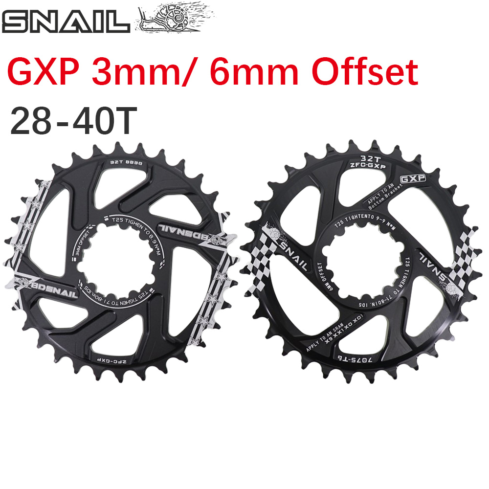 Snail GXP Chainring Round 3mm 6mm offset for Sram Eagle 28 30 32 34 36 ...