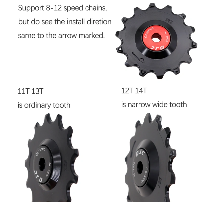 DJC 12 Speed Bike Ceramic Bearing Pulley Wheel Guide Roller Jockey 11T ...
