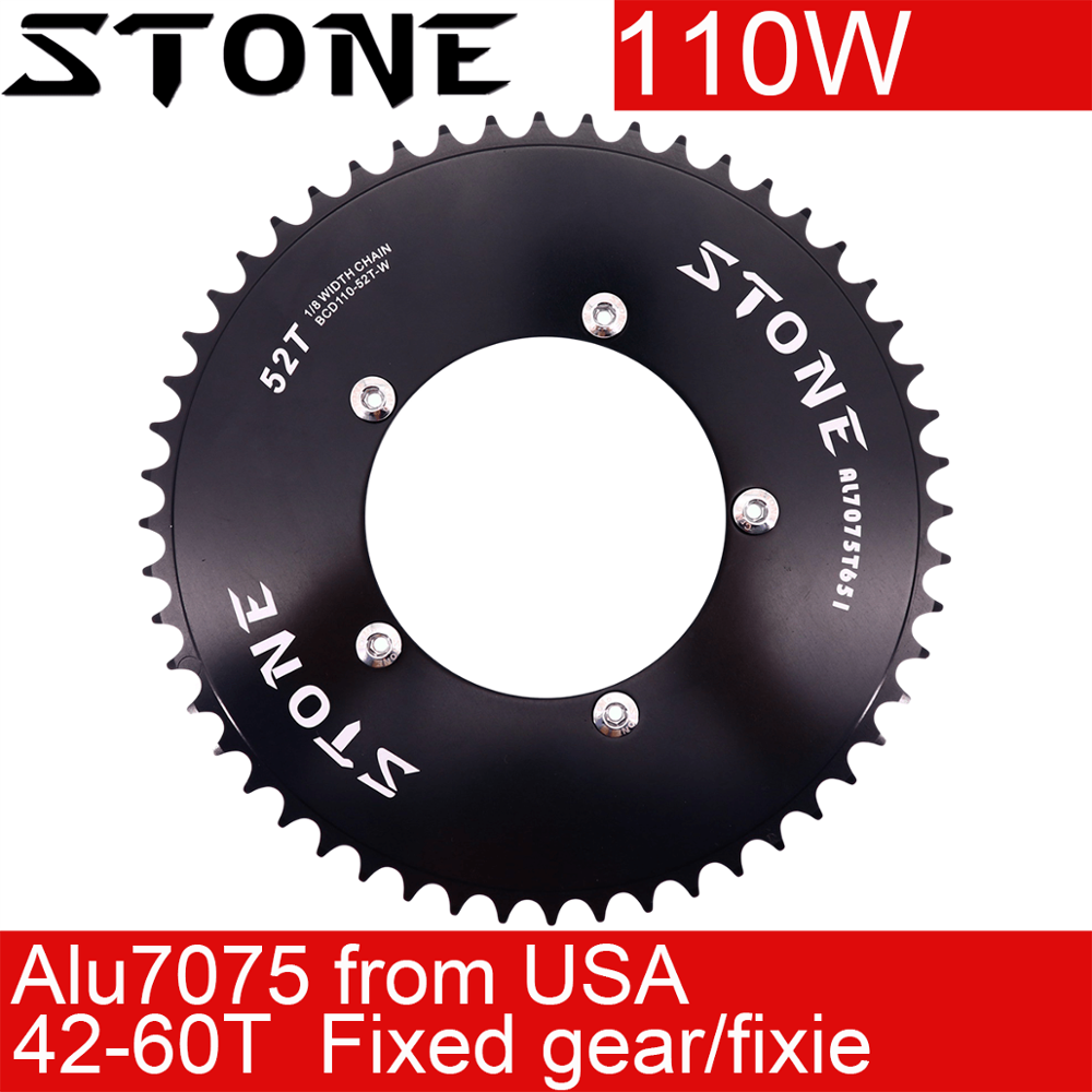 Stone chainring 110 BCD fixed gear fixie Round 42T 46T 48T 50T 52t 54 ...