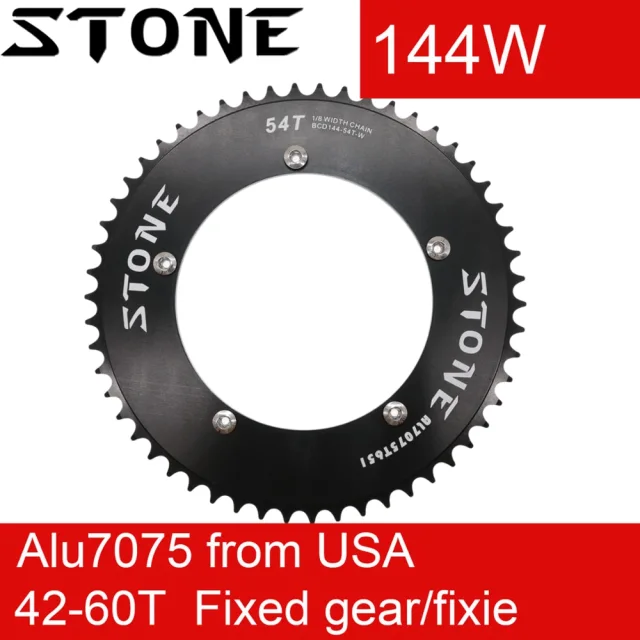 Stone Chainring 144 BCD Track Bike Fixie Aero Fixed Gear Round 42T 46T ...