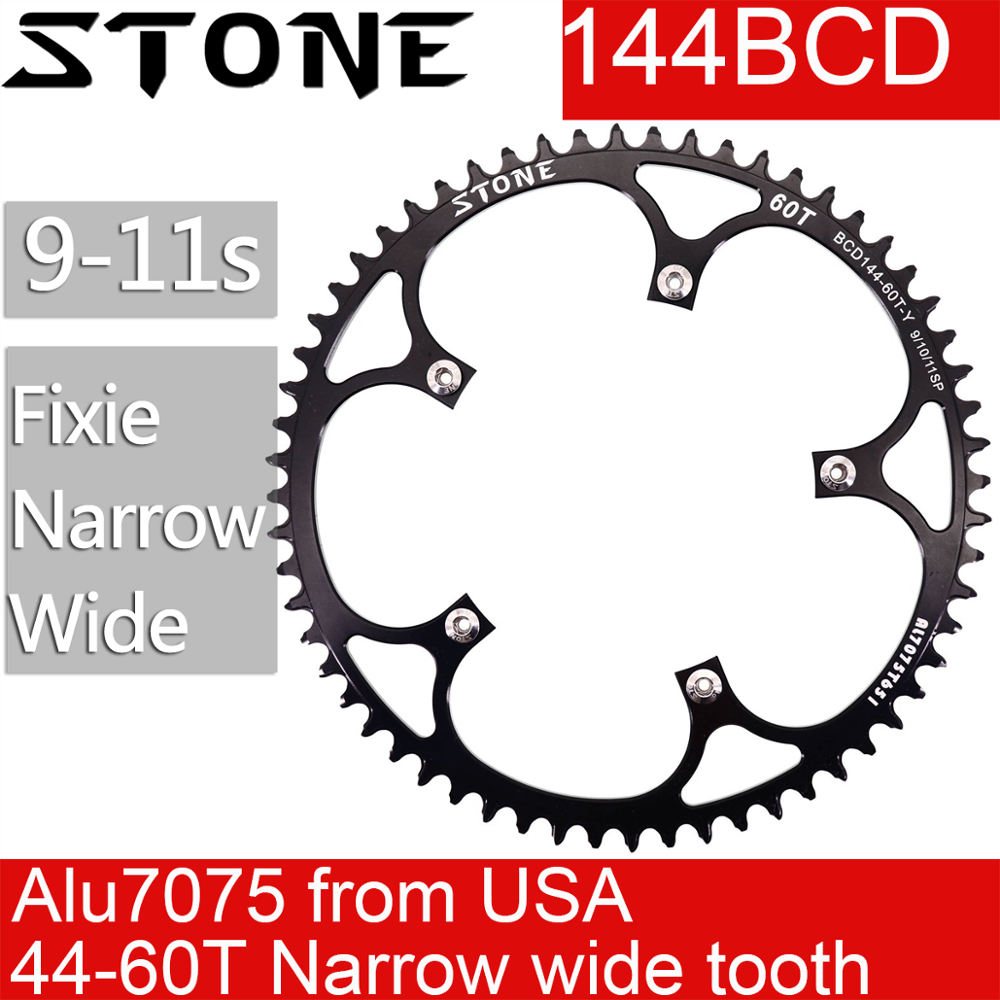 Stone 144BCD Chainring Track Bike fixie Fixed Gear Narrow n Wide 44 46 ...